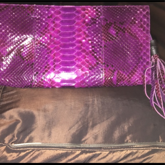 Gucci | Bags | Gucci Purple Python Clutch | Poshmark